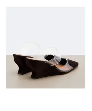 Alaïa Le Cœur Suede Wedge Mules