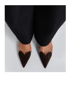 Alaïa Le Cœur Suede Wedge Mules