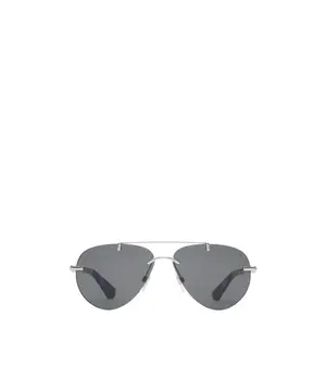 Burberry Aviator Logo-print Sunglasses - Silver