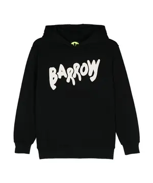 BARROW Smiley Print Cotton Hoodie - Black