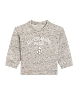 Dolce & Gabbana Cotton Sweatshirt With Logo - Nude