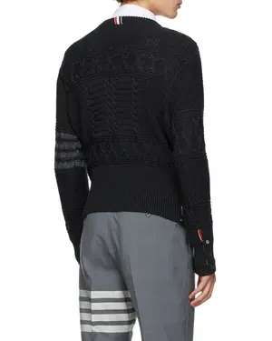 Thom Browne Aran Cable Tonal 4-bar Jumper