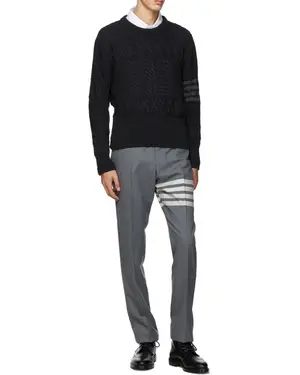 Thom Browne Aran Cable Tonal 4-bar Jumper