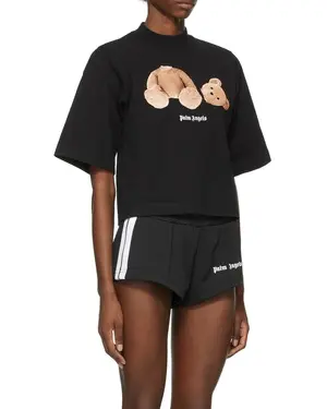 Palm Angels Bear Print Cropped T-shirt