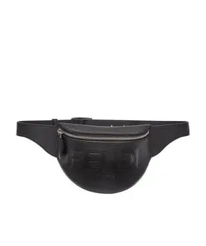 Fendi Small Embossed Logo Belt Bag - Black