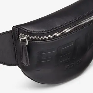 Fendi Small Embossed Logo Belt Bag - Black
