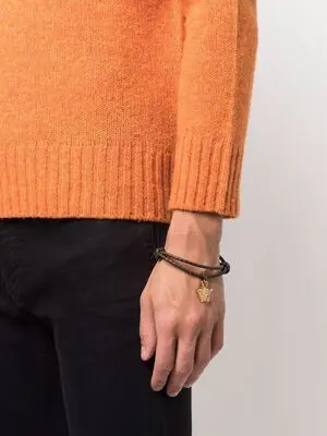 Versace Medusa Head Charm Braided Bracelet