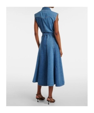 Ag Paneled Denim Midi Dress