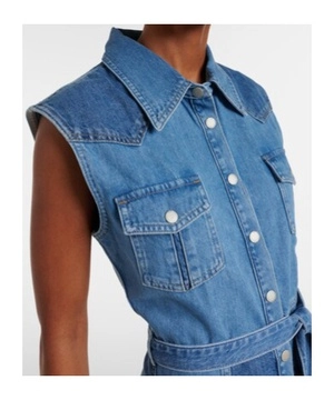 Ag Paneled Denim Midi Dress