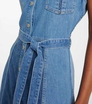 Ag Paneled Denim Midi Dress