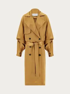 FERRAGAMO Satin Trench - Brown