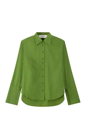 THE ANTEROS Exclusive Presley Organic Cotton Poplin Shirt - Green