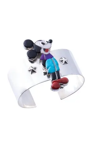 MAHNAZ COLLECTION Silver Mickey Mouse Cuff Bracelet