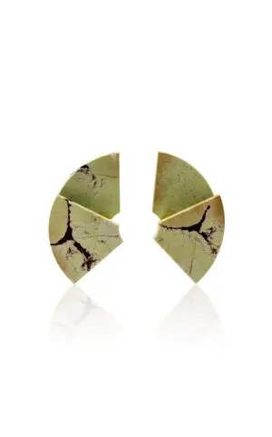 MAHNAZ COLLECTION Jar 1978 18k Yellow Gold Hardstone Earrings - Green