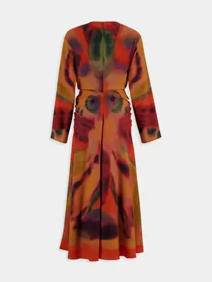 Altuzarra Nikouria Rayon Midi Dress With Coral Print