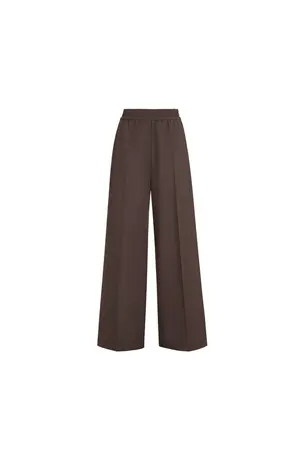 Brunello Cucinelli Tropical Luxury Wool Loose Track Trousers - Coffee
