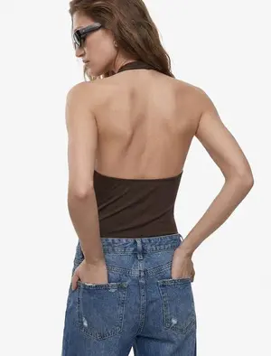 Koton Halter Neck Drape Bodysuit