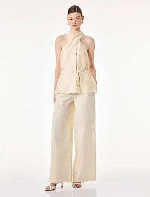 Koton Twisted Halter Neck Top With Belt Detail