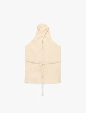 Koton Twisted Halter Neck Top With Belt Detail