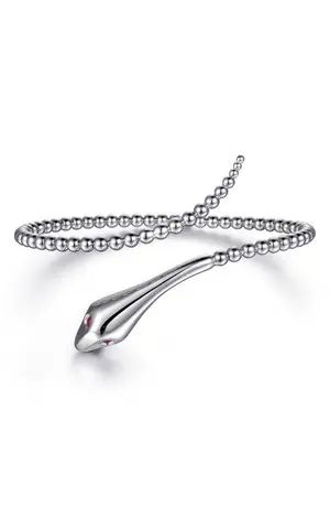 GABRIEL & CO. Ruby Snake Bujukan Bypass Bracelet - Sterling Silver
