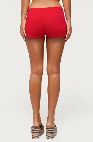EDIKTED Briony Stretch Cotton Micro Shorts