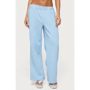EDIKTED Core Stripe Waist Low Rise Sweatpants - Blue