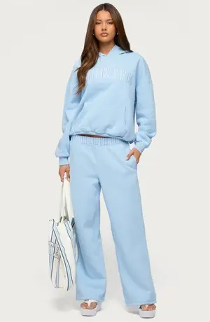 EDIKTED Core Stripe Waist Low Rise Sweatpants