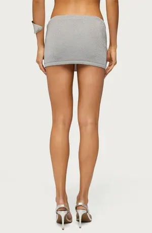 EDIKTED Teagyn Metallic Knit Miniskort