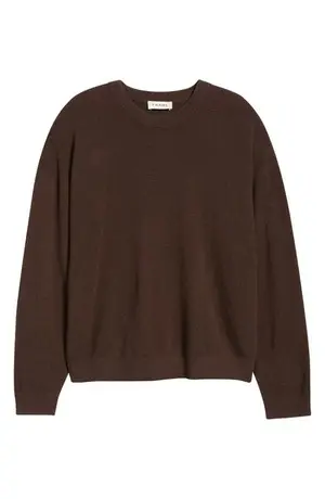 FRAME Lightweight Cashmere Crewneck Sweater - Deep Brown