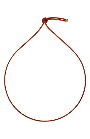 THATCH Leather Cord Necklace With Pave Bead - Sienna
