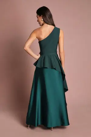 Coast One Shoulder Ruffle Maxi Dress - Emerald