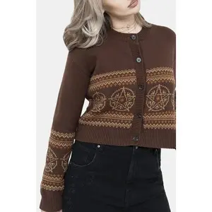 DISTURBIA Olympia Pentagram Fairisle Knit Cardigan