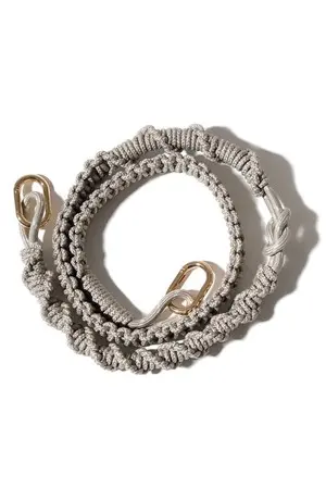 POP UPS BRAND Macrame Bag Strap With Gold Tone Hardware - Tan