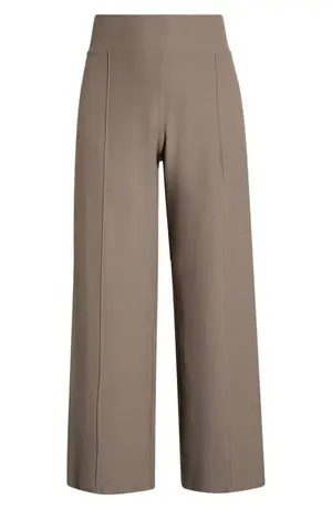 Eileen Fisher High Waist Wide Leg Seamed Pants - Cobblestone