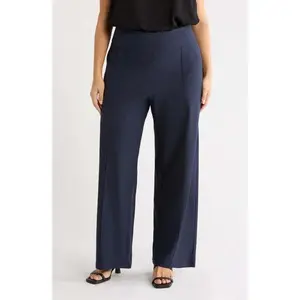 Eileen Fisher High Waist Wide Leg Seamed Pants - Maritime