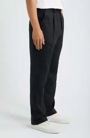 ALEX CRANE Alta Pleated Linen Trousers - Night