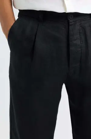 ALEX CRANE Alta Pleated Linen Trousers - Night