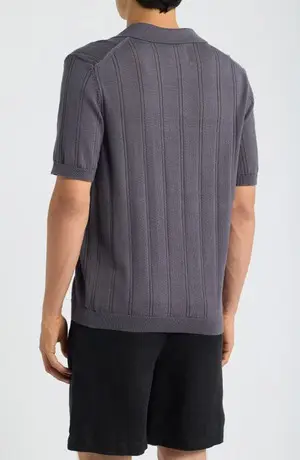 ALEX CRANE Lolo Drop Needle Sweater Polo - Ash