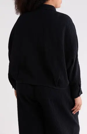 Eileen Fisher Classic Collar Stretch Organic Cotton Jacket