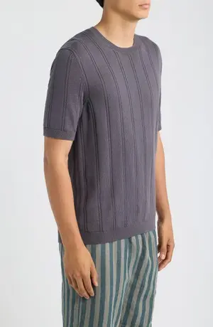 ALEX CRANE Lolo Drop Needle Sweater Tee - Ash