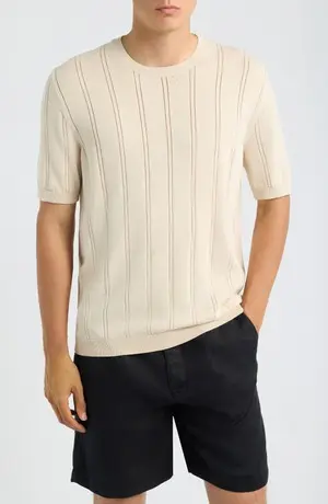 ALEX CRANE Lolo Drop Needle Sweater Tee - Sand