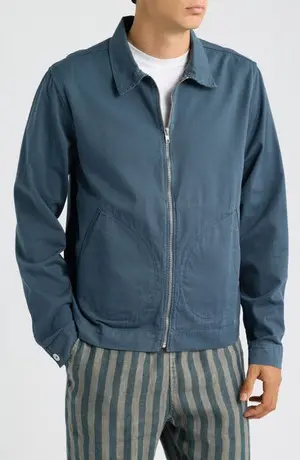 ALEX CRANE Organic Cotton Twill Zip Jacket - Blue