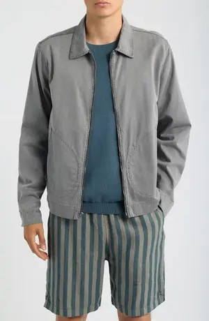 ALEX CRANE Organic Cotton Twill Zip Jacket Dark Grey