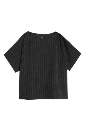 Eileen Fisher Print Bateau Neck Top