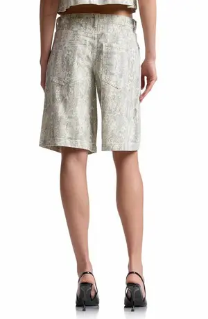 Avec Les Filles Faux Snakeskin Board Shorts