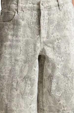 Avec Les Filles Faux Snakeskin Board Shorts