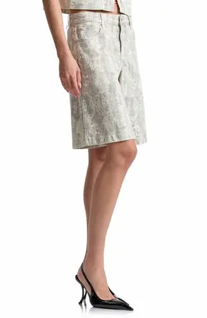 Avec Les Filles Faux Snakeskin Board Shorts