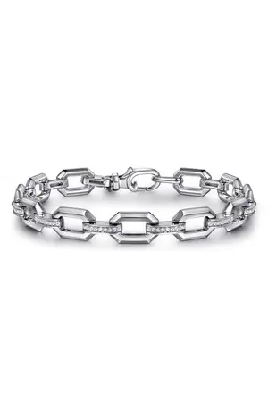 GABRIEL & CO. White Sapphire Link Bracelet - Sterling Silver