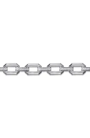 GABRIEL & CO. White Sapphire Link Bracelet