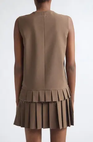 MAISON MARGIELA Sleeveless Pleated Hem Button-up Shirt